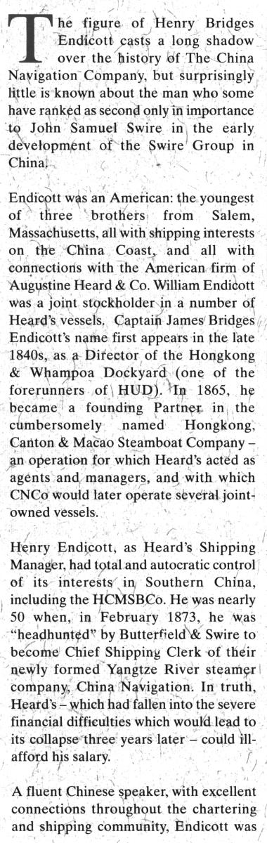 Henry Bridges Endicott and The China Navigation Co. – early Swire days ...