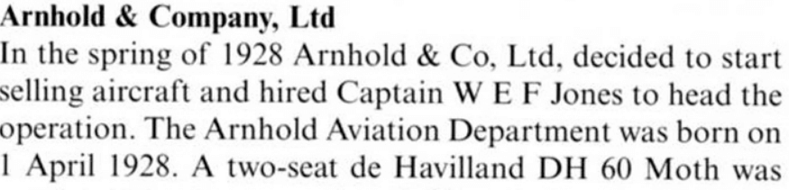 Arnhold Aviation Dept, subsidiary of Arnholds & Company in Shanghai ...